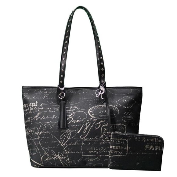 Raviani | Bags | Raviani Black Tapestry Tote Bag | Poshmark